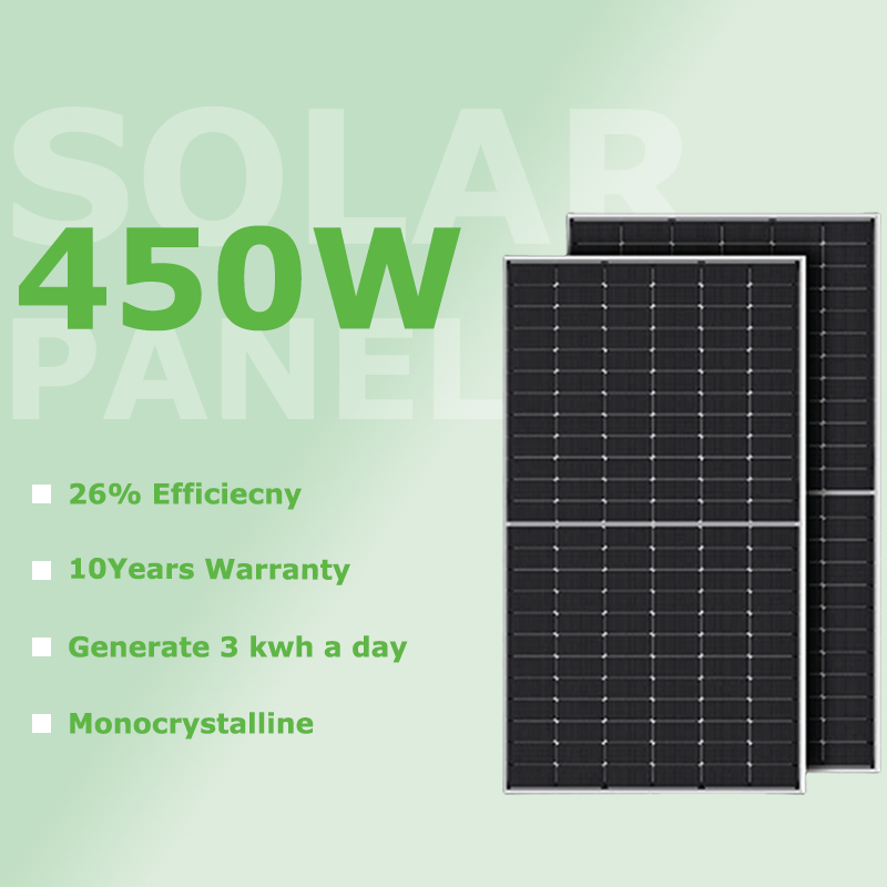 【Class A】450W Solar Panel 12BB Monocrystalline Generating 3KWH per day ...