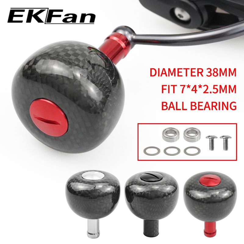 EKFan 38mm Carbon Fiber Spinning Baitcasting Fishing Reel handle knob ...