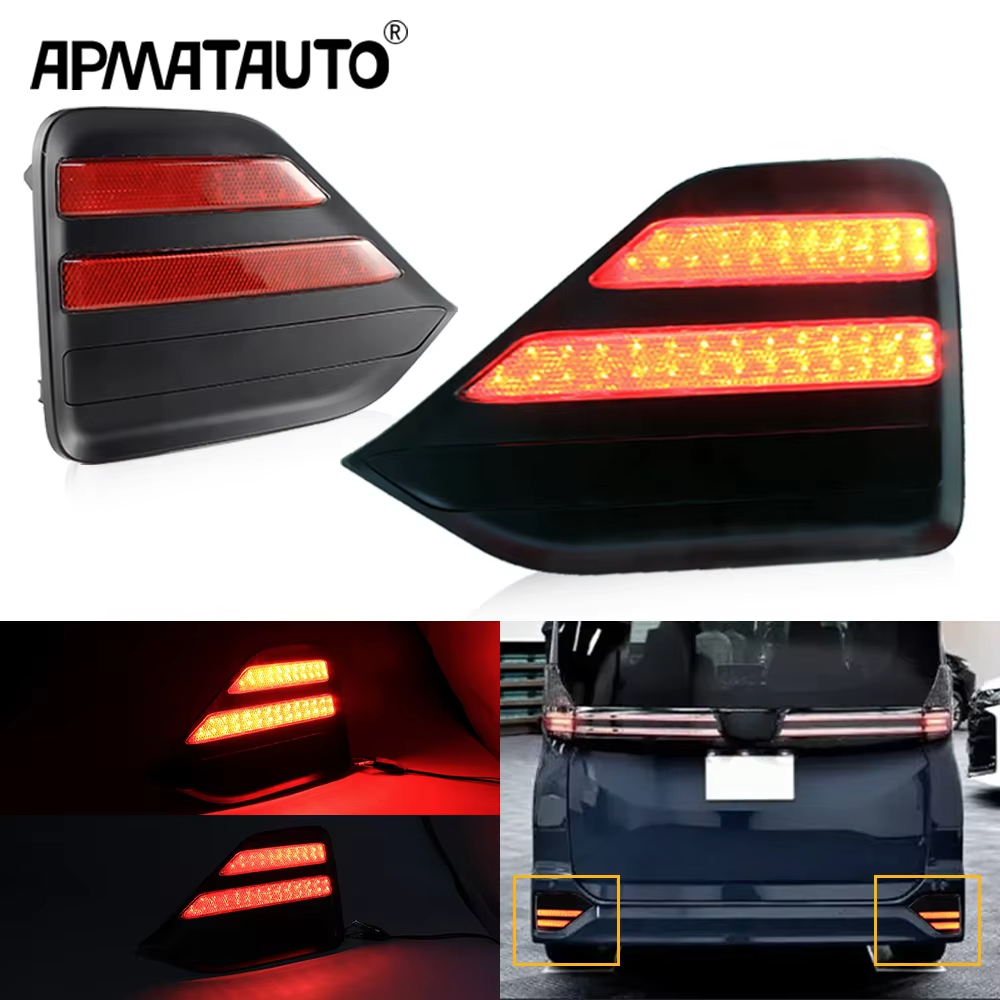 2pcs LED Rear Car Bumper Brake Light Reflector Light Taillights Fog ...