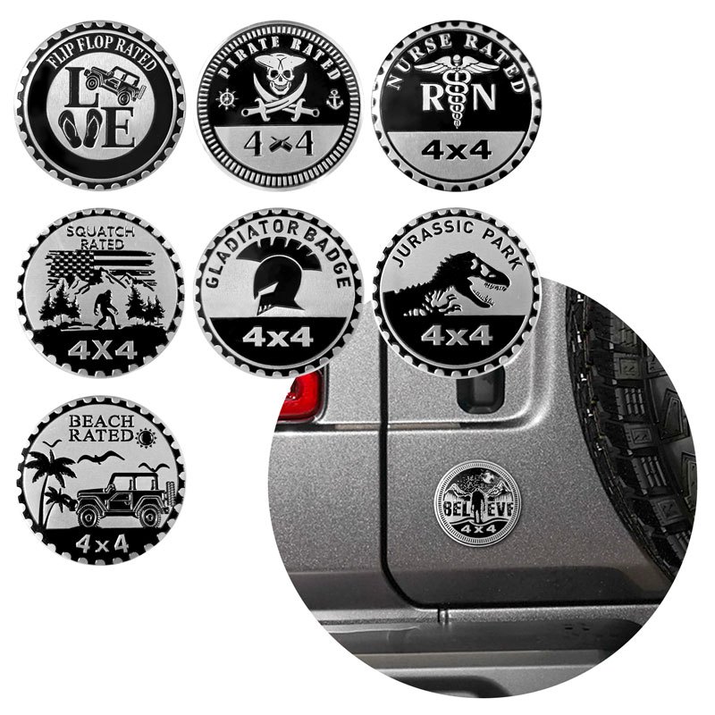 3D Aluminium 4X4 Rated Logo Car Emblem Body Styling Badge Sticker For ...