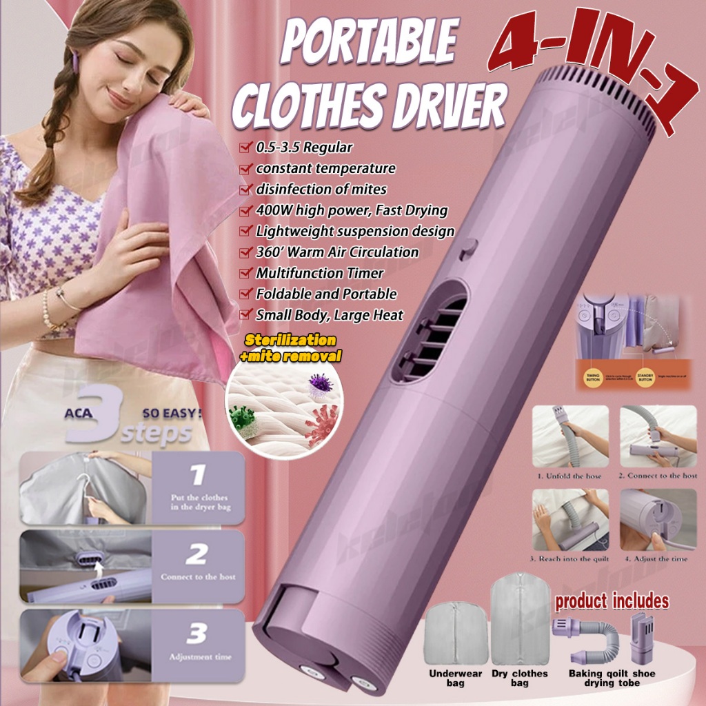 ACA portable dryer sterilize Clothes Dryer mesin lipat baju automatik ...