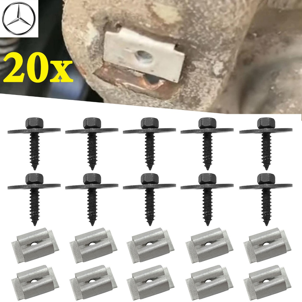 20Pcs Car Engine Undertray Cover Splash Guard Screws Clip Washer Nuts ...