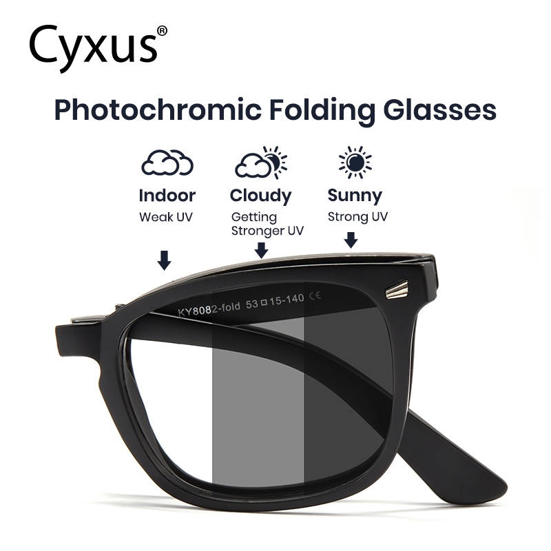 Cyxus Photochromic Blue Light Glasses Anti-Rad Adaptive Square UV 400 ...
