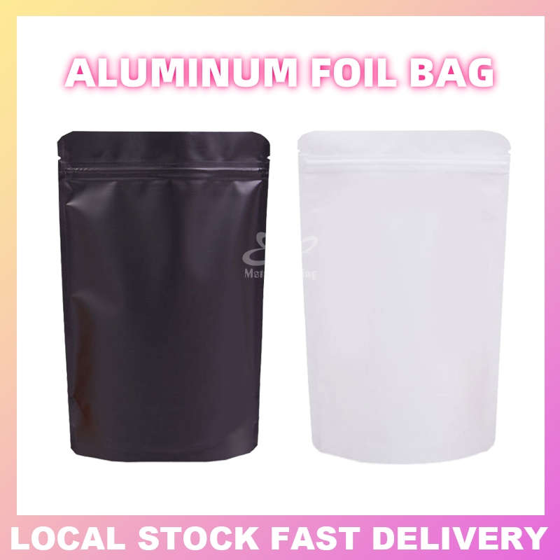 100pcs Aluminium Zip Lock Bag/ Aluminium Zip Bag Stand up Pouch Zipper ...