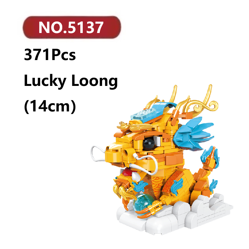 Lucky Dragon Building Blocks 371 Pcs JAKI Mythical Animal Construction ...