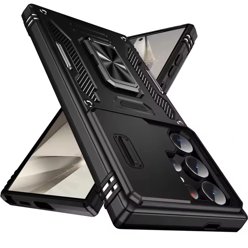Shockproof Heavy Hard Casing Case with Metal Stand for S25 Ultra S24 ...