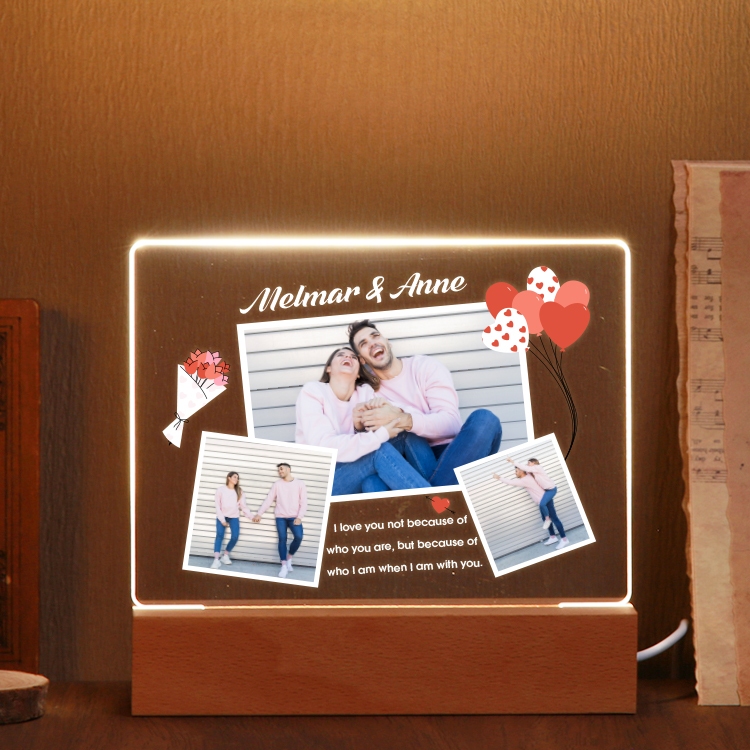 Personalized customized couple photos, group photos, names, text LED ...