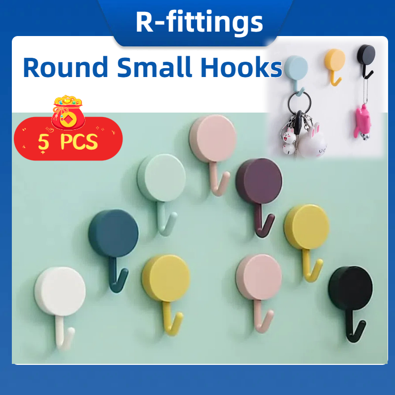 5 PCS Round Small Hooks Creative Small Multifunctional Compact Hooks ...