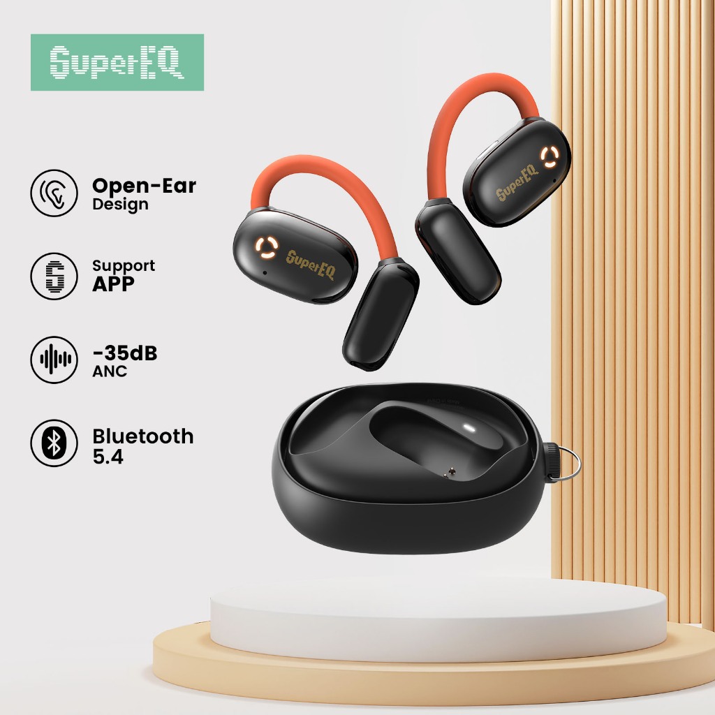 SuperEQ D72 Open-Ear Earphones ANC Wireless Bluetooth 5.4 Headphones ...