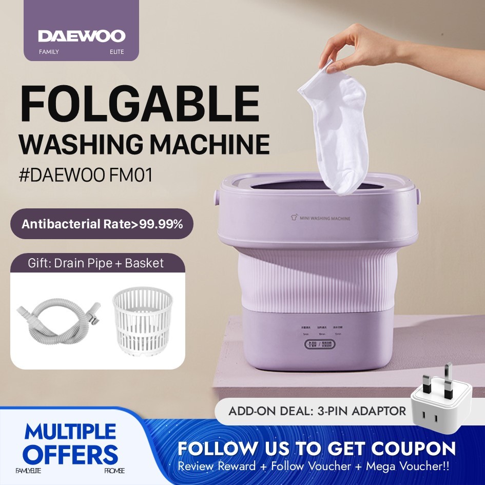 DAEWOO Folding Washing Machine Mini Washing Machine Portable Washing ...