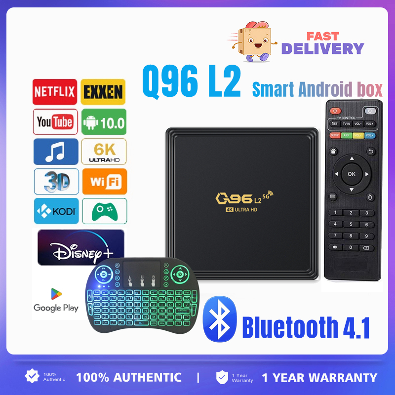 Smart TV Q96 L2 TV 6k 2.4/5g WIFI 16+256GB Android 10.0 Amlogic S905L2 ...