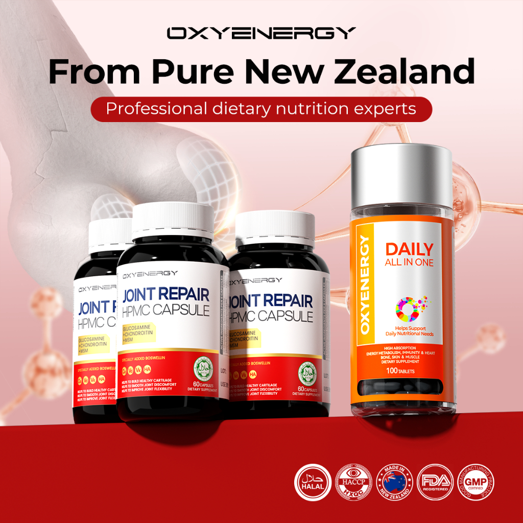 Oxyenergy Joint Repair 3pcs + All in One Tablets Combo Joints Supplement Glucosamine Chondroitin ...