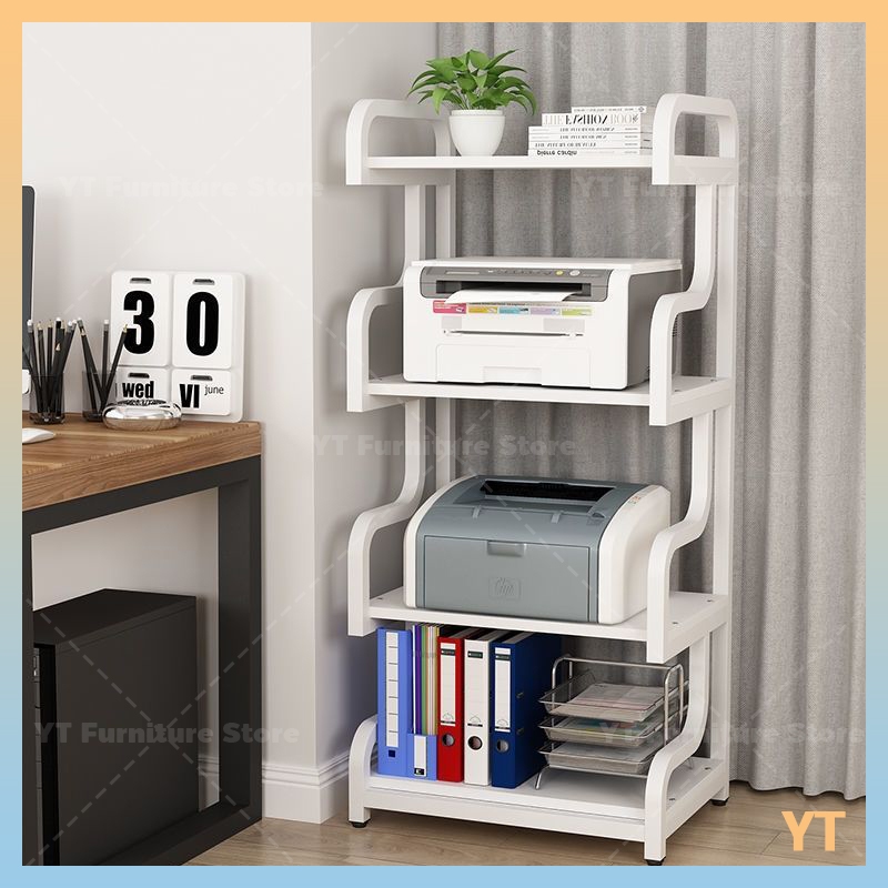 YT Printer Rack Printer Shelf Desktop Rack File Organizer Home Office ...