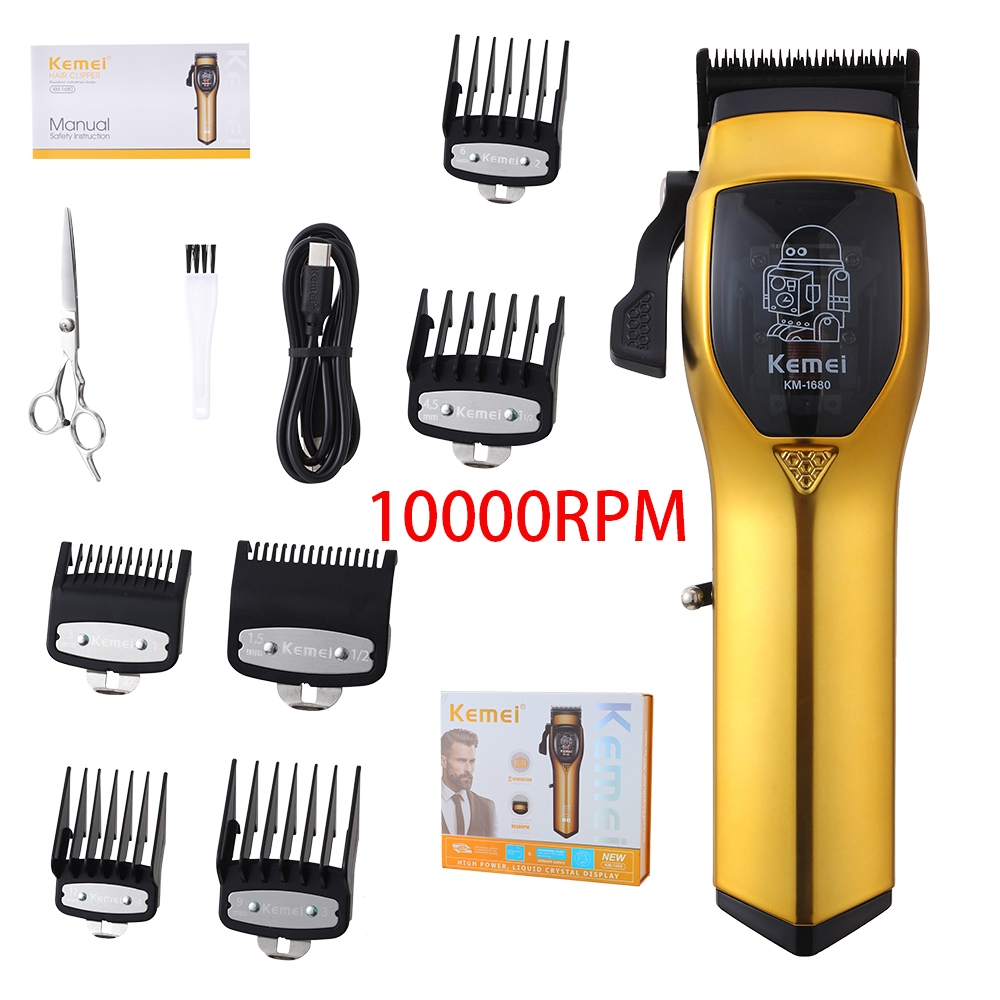Kemei Professional Cordless Hair Clippers Men Electric Hair Trimmer DLC-Blade Barber ...