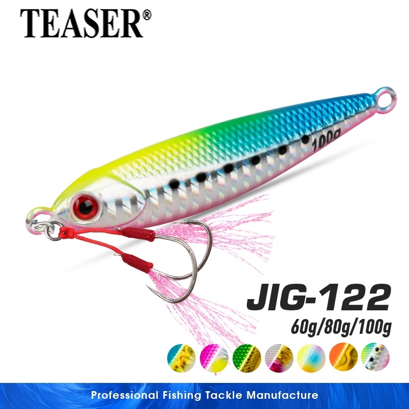 TEASER【J122】60g 80g 100g Japan Shore Throwing Pencil Jigging Lure 3D ...