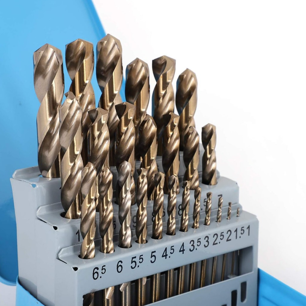 13/19/25pcs M35 5% Cobalt Metric Drill Bit Set, (1mm-13mm) Metal Hss Twist Drill Bits For ...