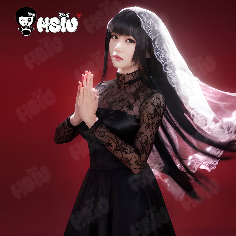 Osaragi Cosplay Costume Wig HSIU imitation leather dress Dress Veil ...
