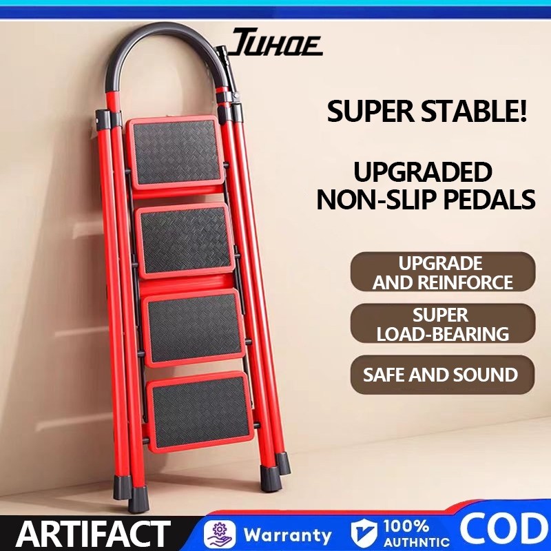 2-8 Steps Household Aluminum Folding Step Ladder Industrial Folding ...