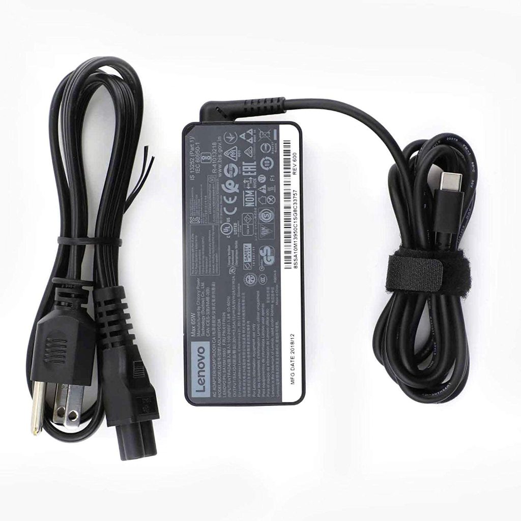 New Lenovo ThinkPad 65 Watt 20V 3.25A Type-C USB AC Adapter ADLX65YDC2A ...