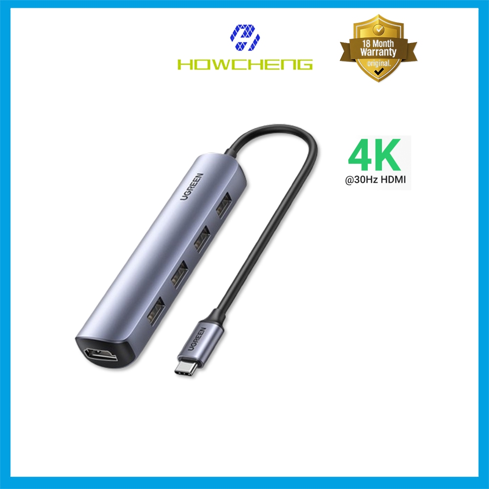UGREEN 5-in-1 USB-C Hub - 4K HDMI 4K@30Hz, 4 x USB 3.0 Ports | Shopee ...