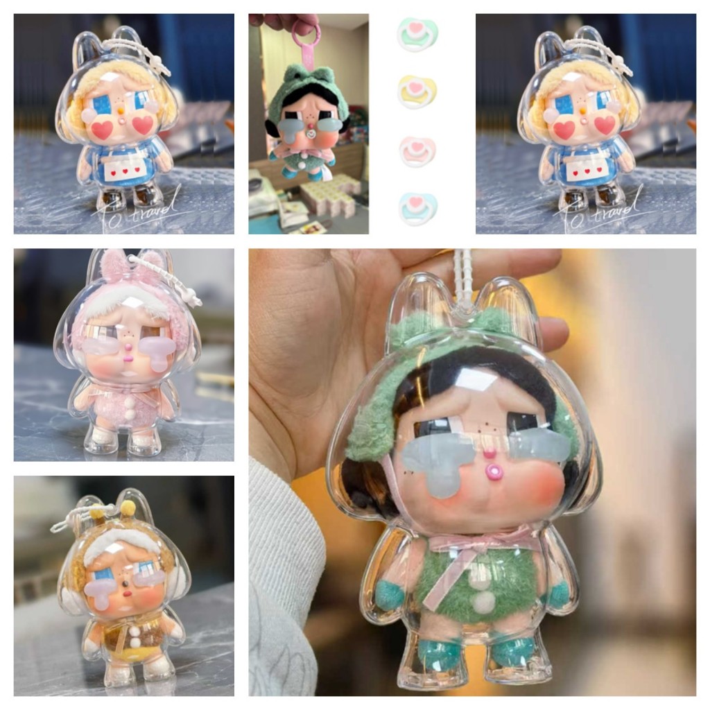 Transparent Protective Cover Dust Case for POPMART CRYBABY Series ...