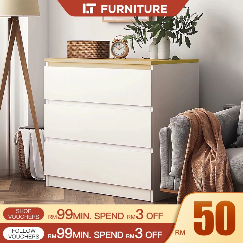 Chest Drawer 3 Layer Drawer Chest Wood Drawer Cabinet With Door Almari ...