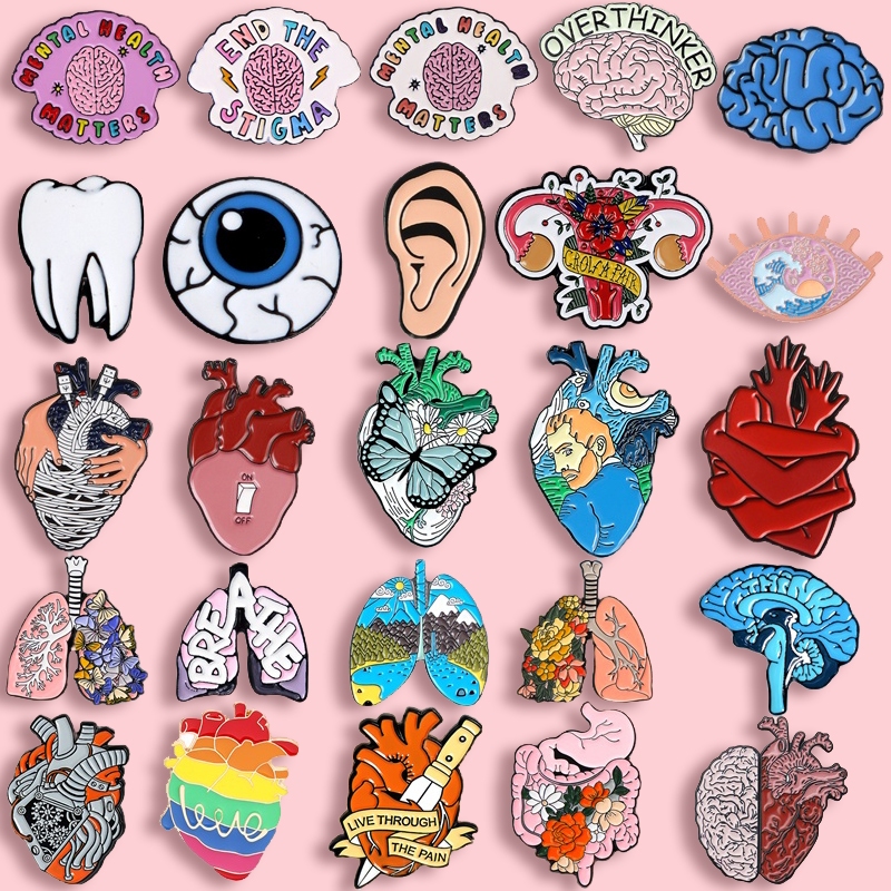 50 Style Creative Medical Anatomy Brooch Heart Respiratory Neurology ...