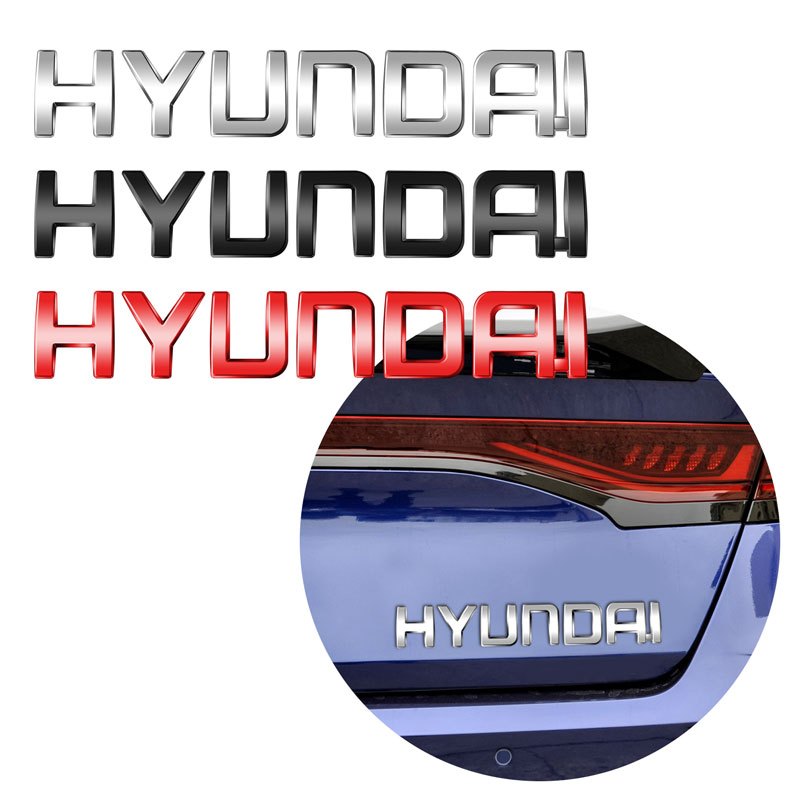 3D Metal Car Letter Logo For HYUNDAI Emblem Tucson Accent Elantra Santa ...
