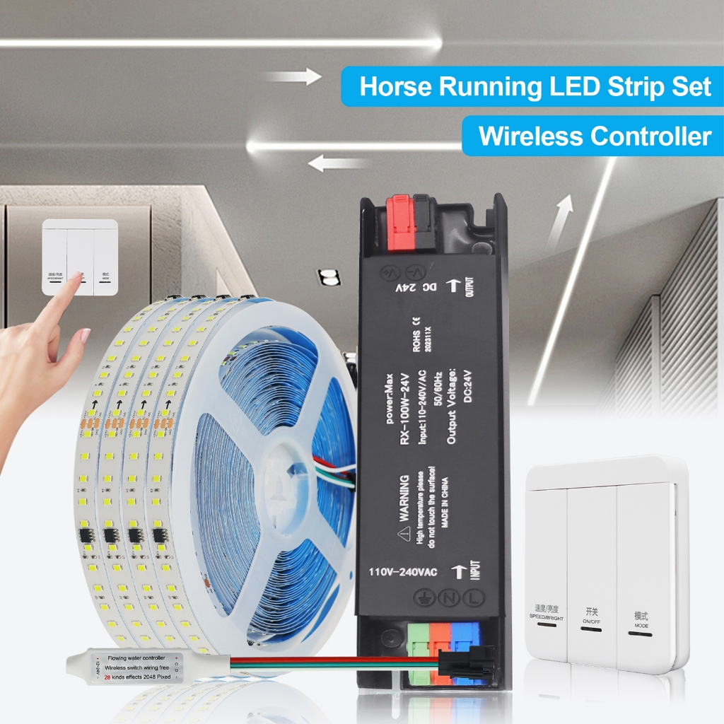 WS2811 2835SMD 24V DC Running Water LED Strip Flowing Light Wireless ...