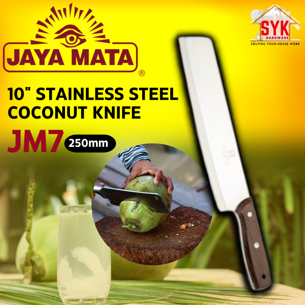 Jaya Mata JM7 10" 250mm Stainless Steel Coconut Knife with Wooden ...