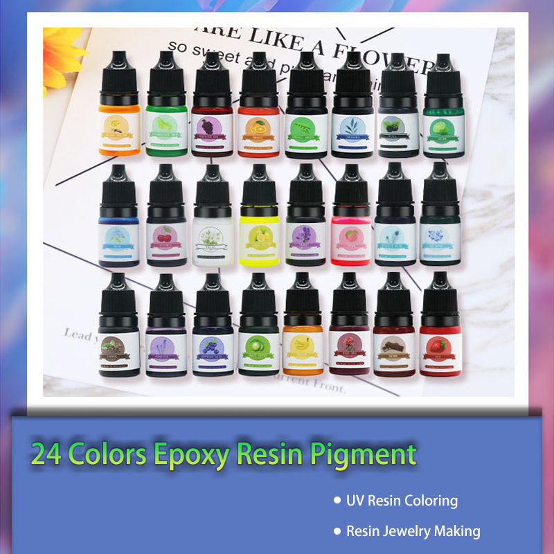 24 Colors Epoxy Resin Pigments Environmentally Friendly UV Epoxy Resin ...