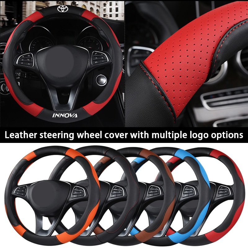 Toyota Innova Car leather steering wheel cover perforated all season ...