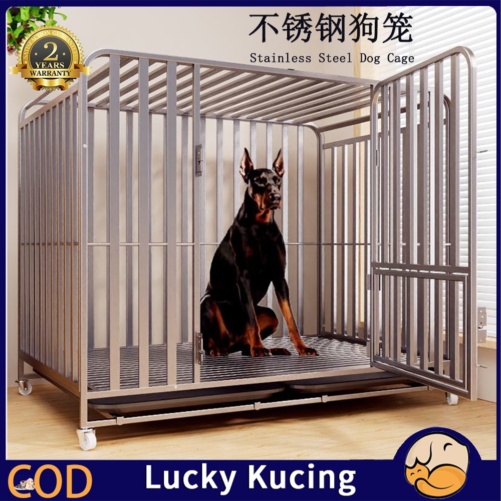 Dog Cage Stainless Steel Cage for Dog Heavy Duty Pet Collapsible Cage ...