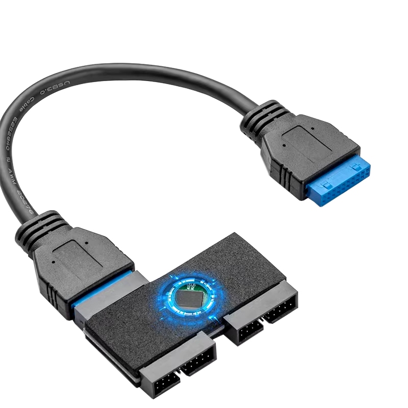 USB3.0 19Pin 1 to 2 HUB with Chip and Modular Cable Design USB 3.0 19 ...