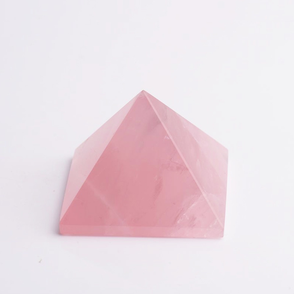 3CM Natural Rose Quartz Pyramid Pink Crystal Tower Healing Energy ...