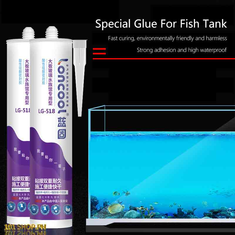 Aquarium fish tank glue quick-drying transparent glass glue large plate acidic silicone sealant ...