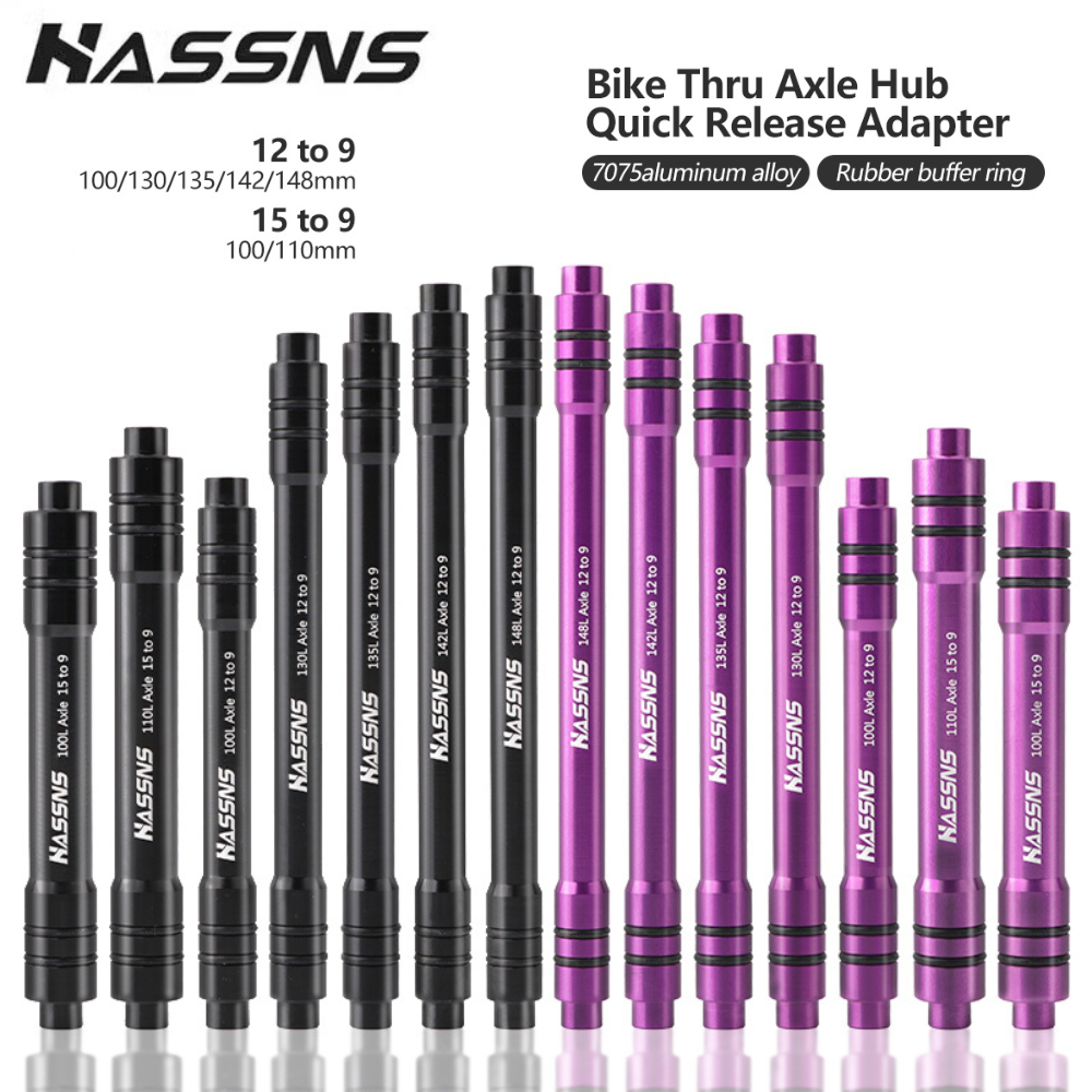 HASSNS MTB Road Bike Thru Axle Adapter 12 to 9mm 110 135 142 148mm 15 ...