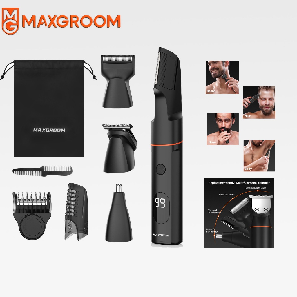 【Maxgroom】Manscape All-in-One Body Hair Trimmer for Men, Waterproof ...