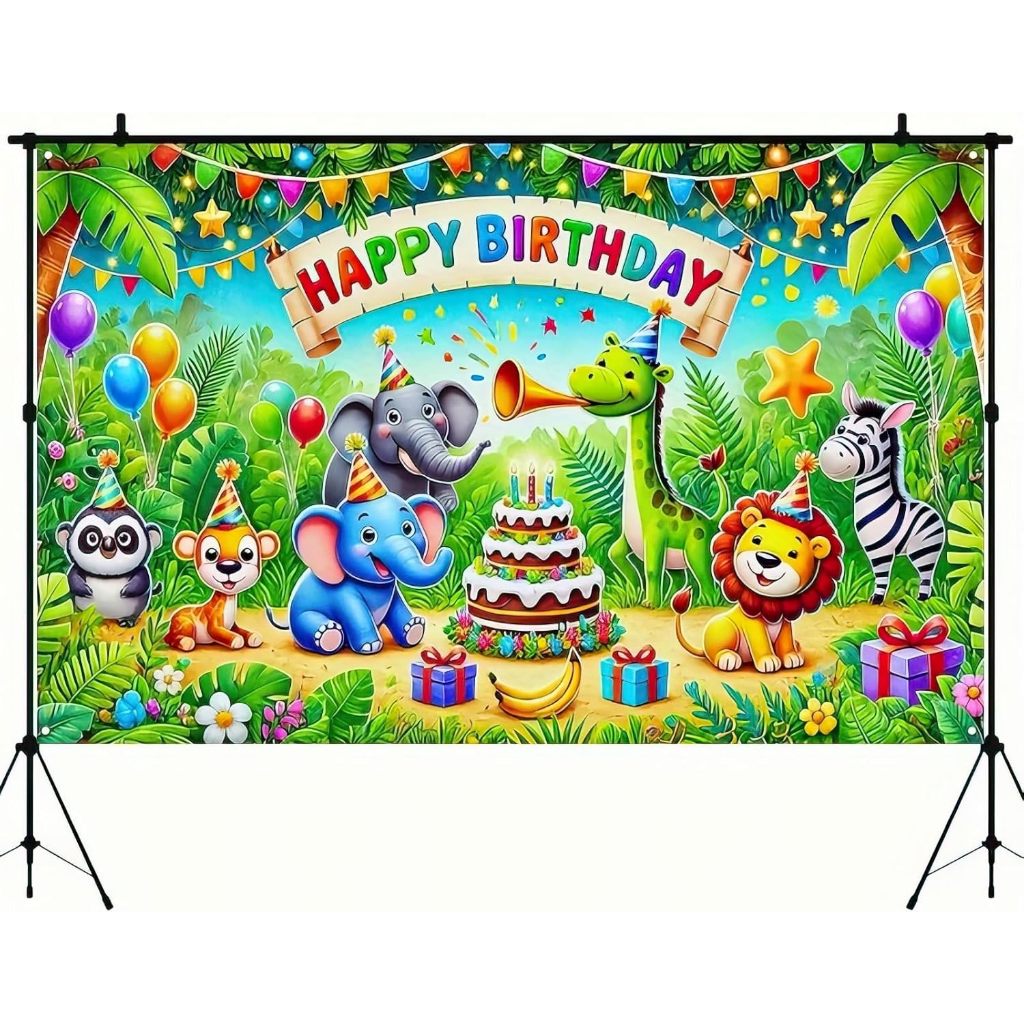 Jungle Safari Theme Birthday Party Decorations banner Animal Zoo Theme ...