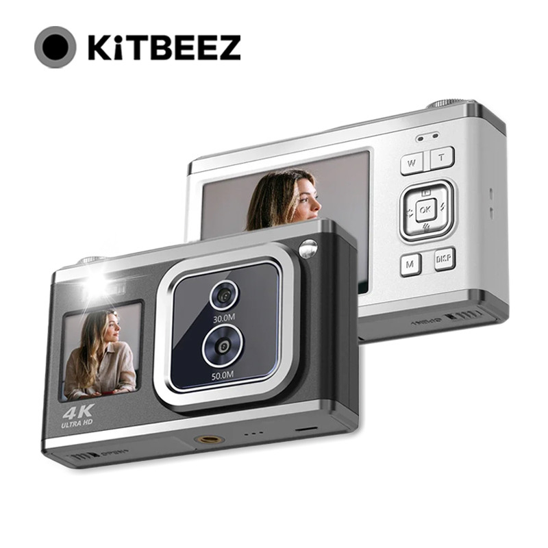 KiTBEEZ KP-1 4K 50MP CCD Camera 16X Digital Zoom Front & Rear Dual ...
