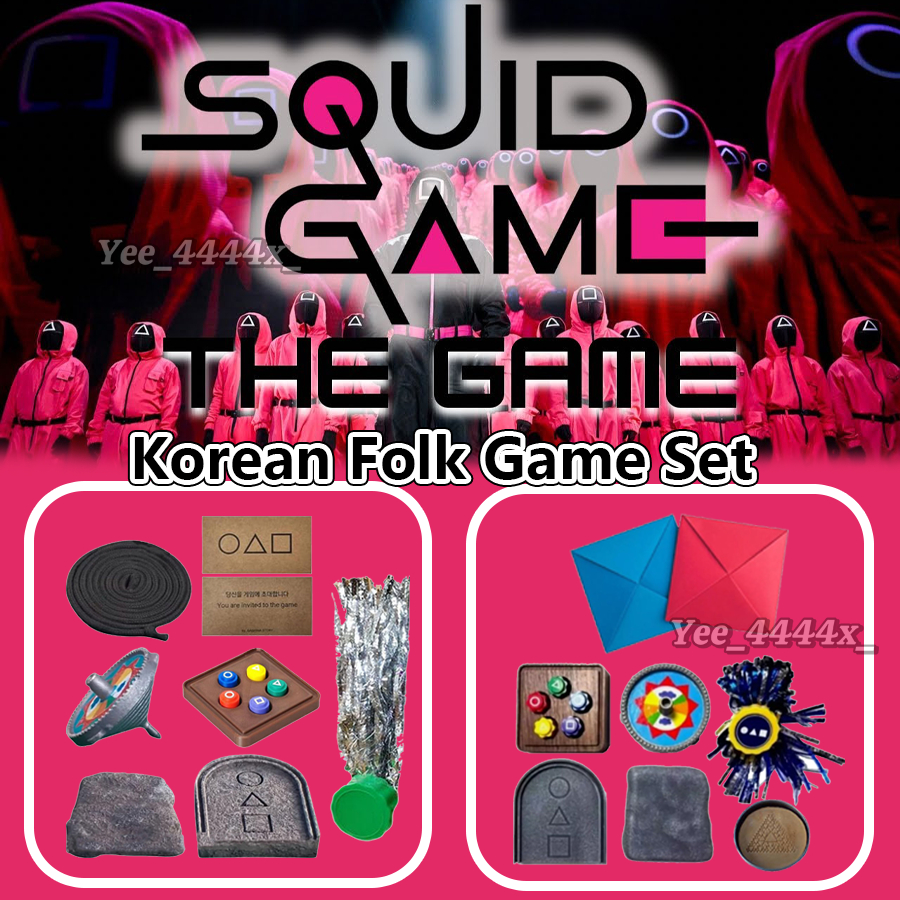 Squid Game Korean Folk Game Set - Jebi Chagi, Gong-gi, Biseokchigi ...
