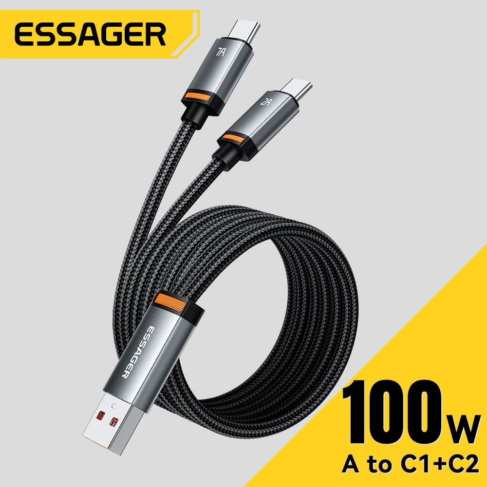 Essager Upgrade USB to Type-C+L 2-in-1 Fast Charging data cable ...