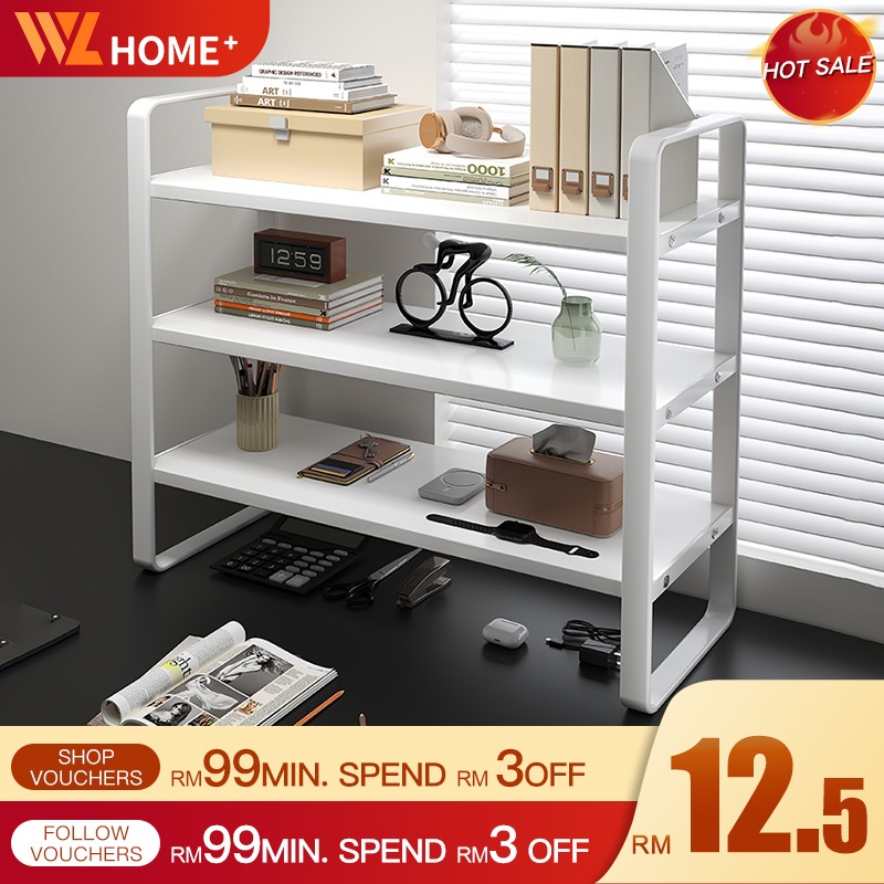 Desk Organizer Table Top Rack Desktop Rack Storage Rack Rak Bookshelf ...