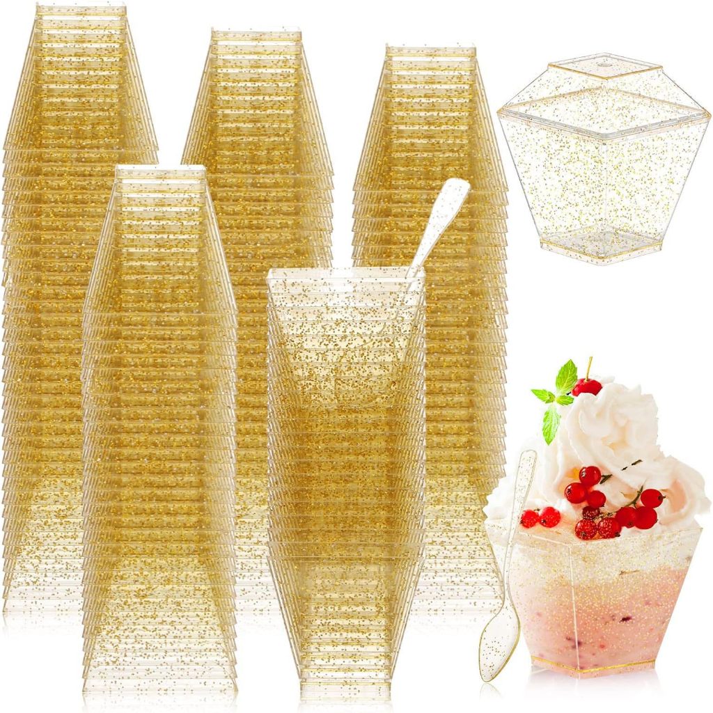 50/100 Pack 60ml Mousses Disposable Square Dessert Cup, 2 Floz DIY ...