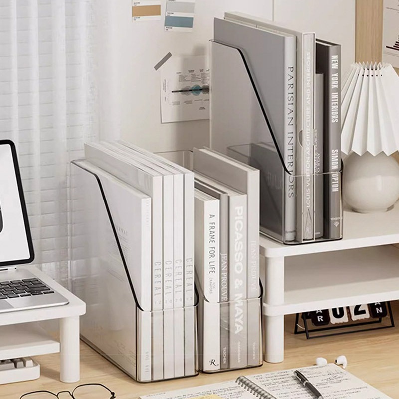 Transparent Transparent Desktop File Storage Rack Bookshelf Bookstand ...