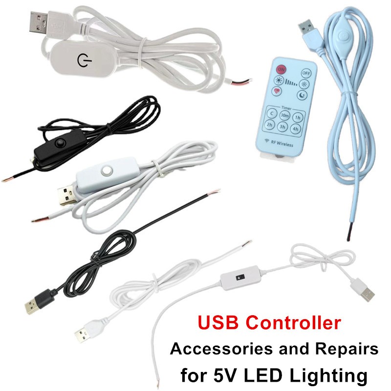 5V USB Cables or USB Controller for Single Color 3528 5050 2835 SMD COB ...