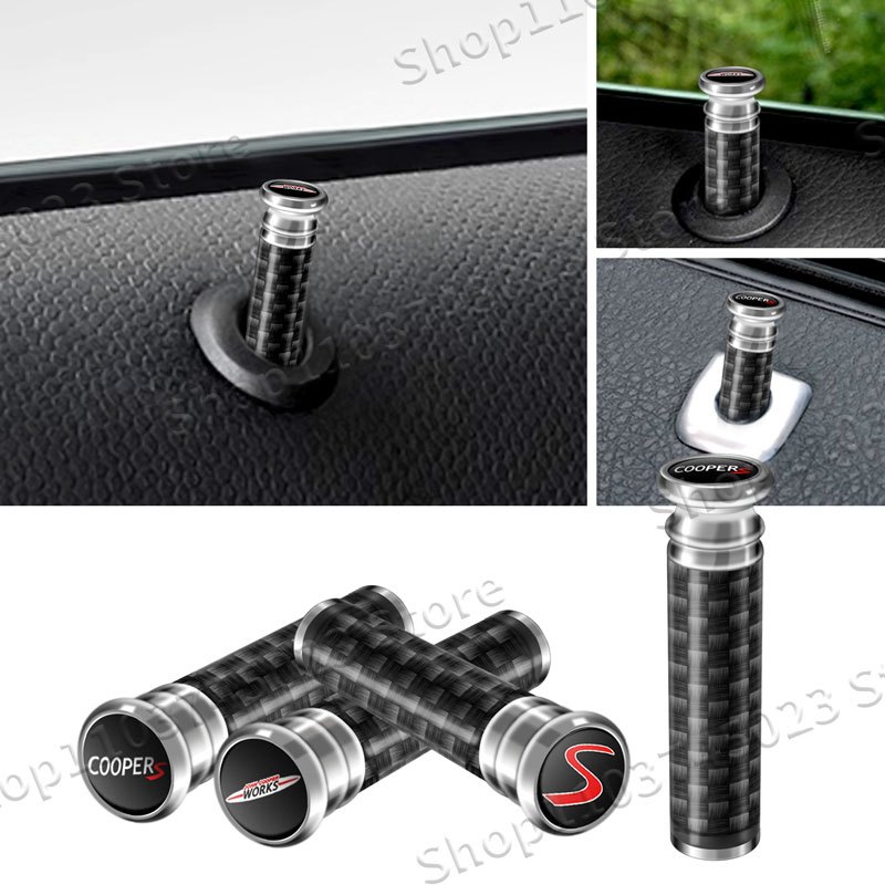 2Pcs Carbon Fiber John Cooper Works Logo Car Door Lock Knobs Auto ...