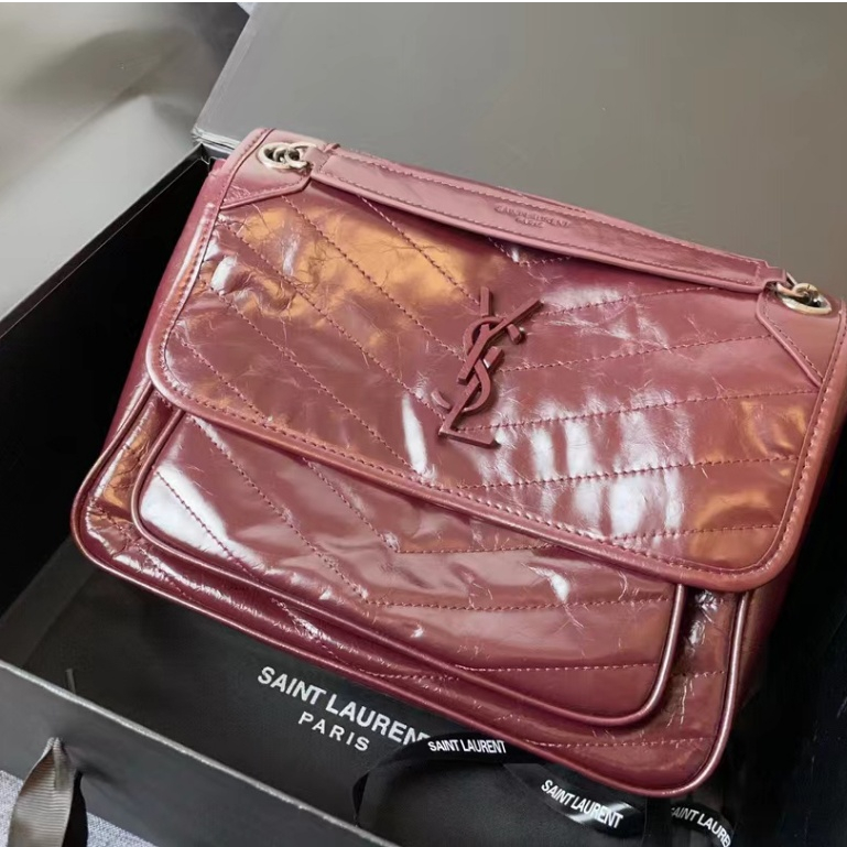 [Original Authentic with Packaging Box] SAINT LAURENT YSL Niki Logo ...