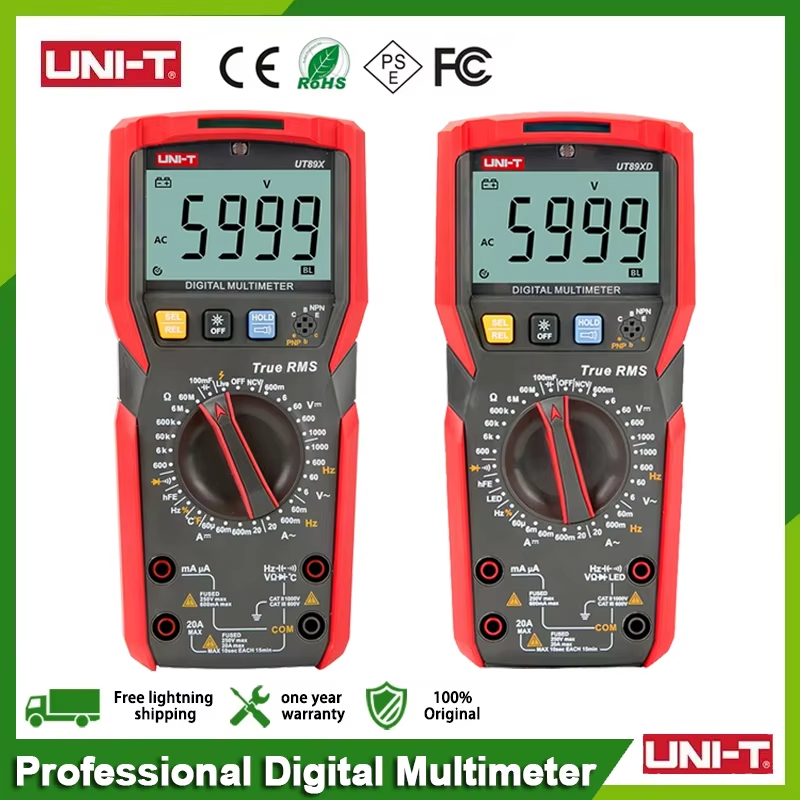 UNI-T UT89X UT89XD Digital Multimeter 1000V DC AC Voltage 20A AC DC ...