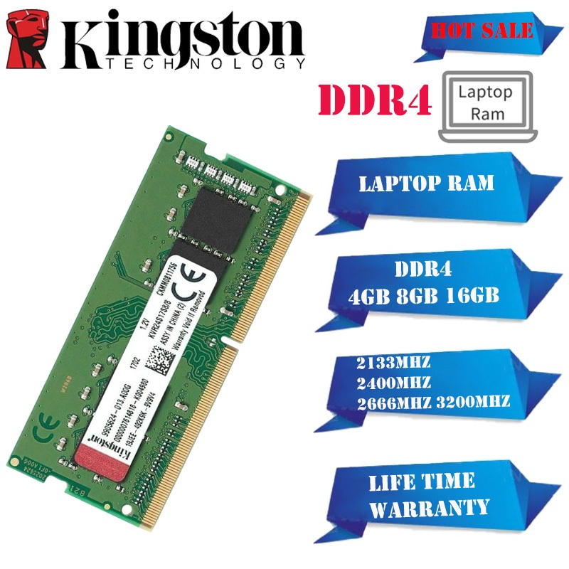 Kingston Laptop RAM DDR4 4GB 8GB 16GB 2400/2133/2666/3200Mhz SODIMM ...